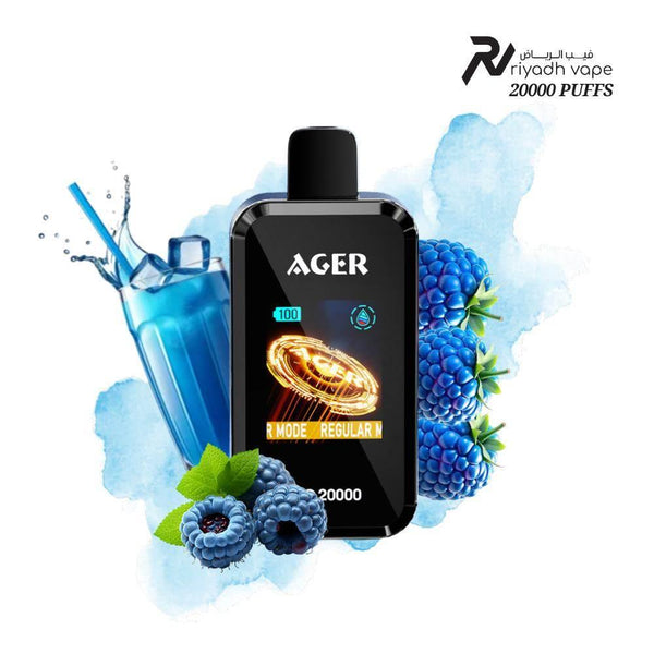 AGER SQ 20000 Puffs Disposable Vape | Blue Razz | Same Day Delivery ...