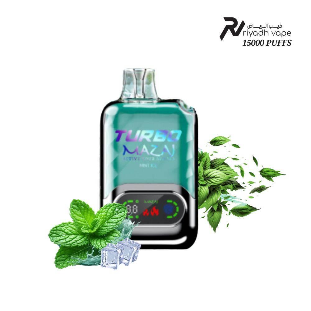 Mazaj Turbo 15000 Puff Mint Ice Disposable Vape – Riyadh Vape Shop